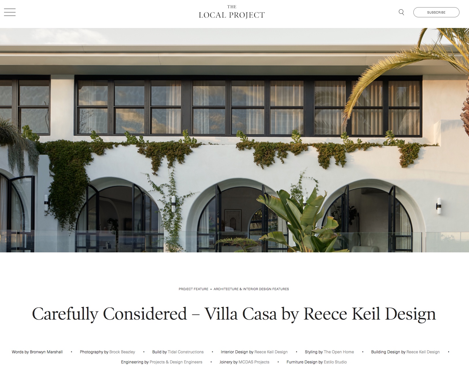 'The Local Project' Feature - Villa Casa - Reece Keil Design